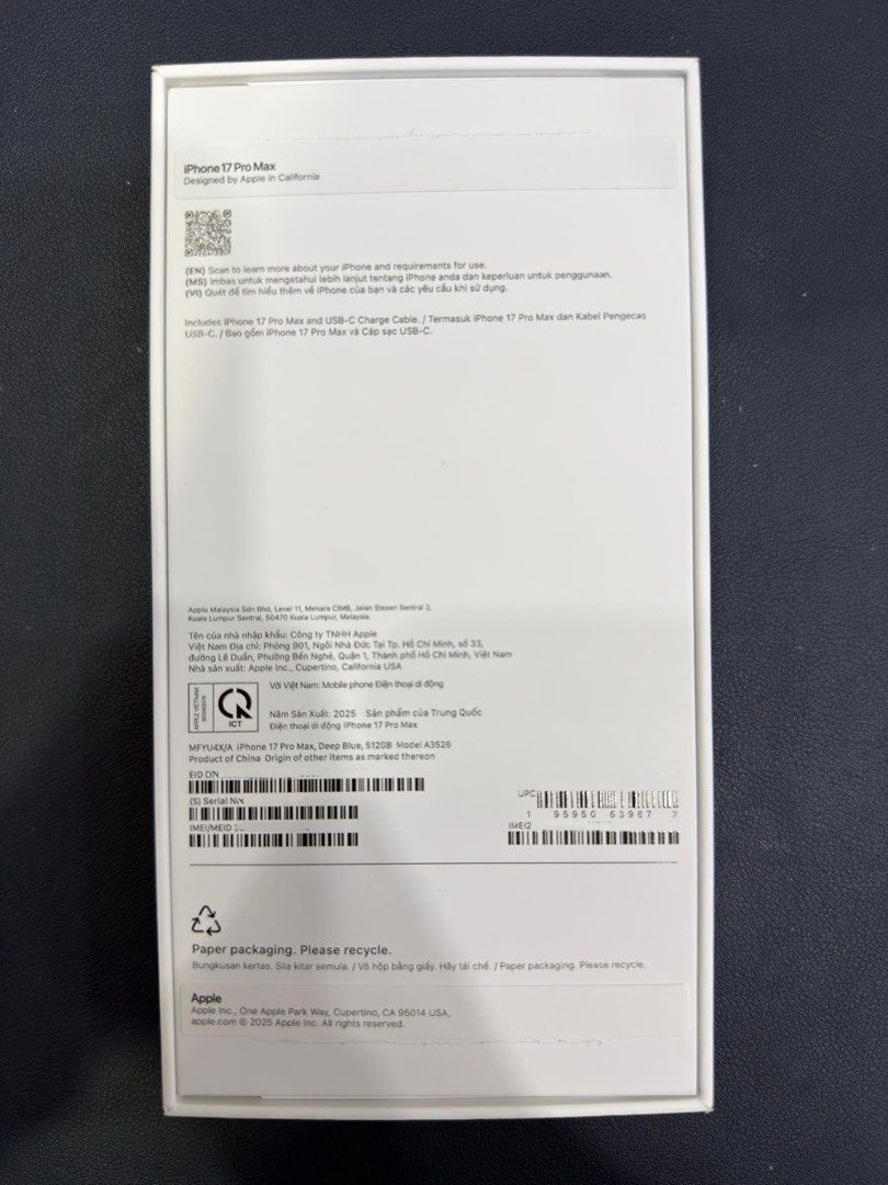 Apple iPhone 17 Pro Max - Deep Blue - 512GB, Mobile Phones & Gadgets ...