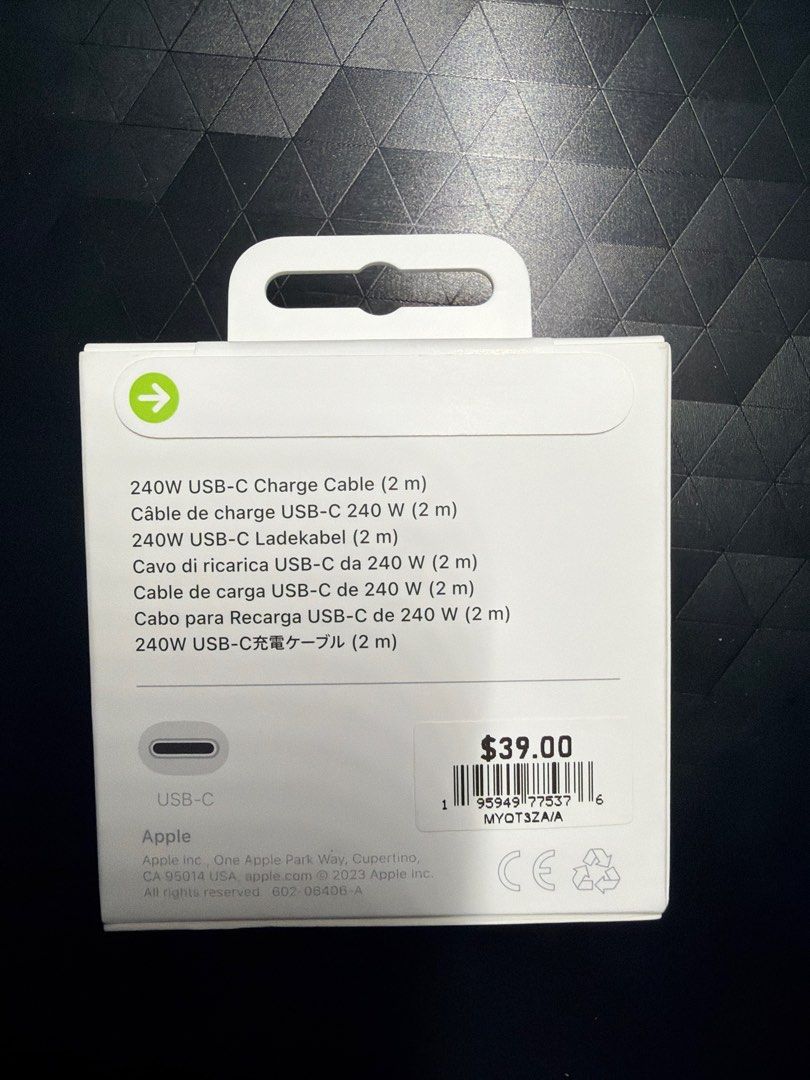 Apple USB-C 240W Charge Cable (2m), Mobile Phones & Gadgets, Mobile ...
