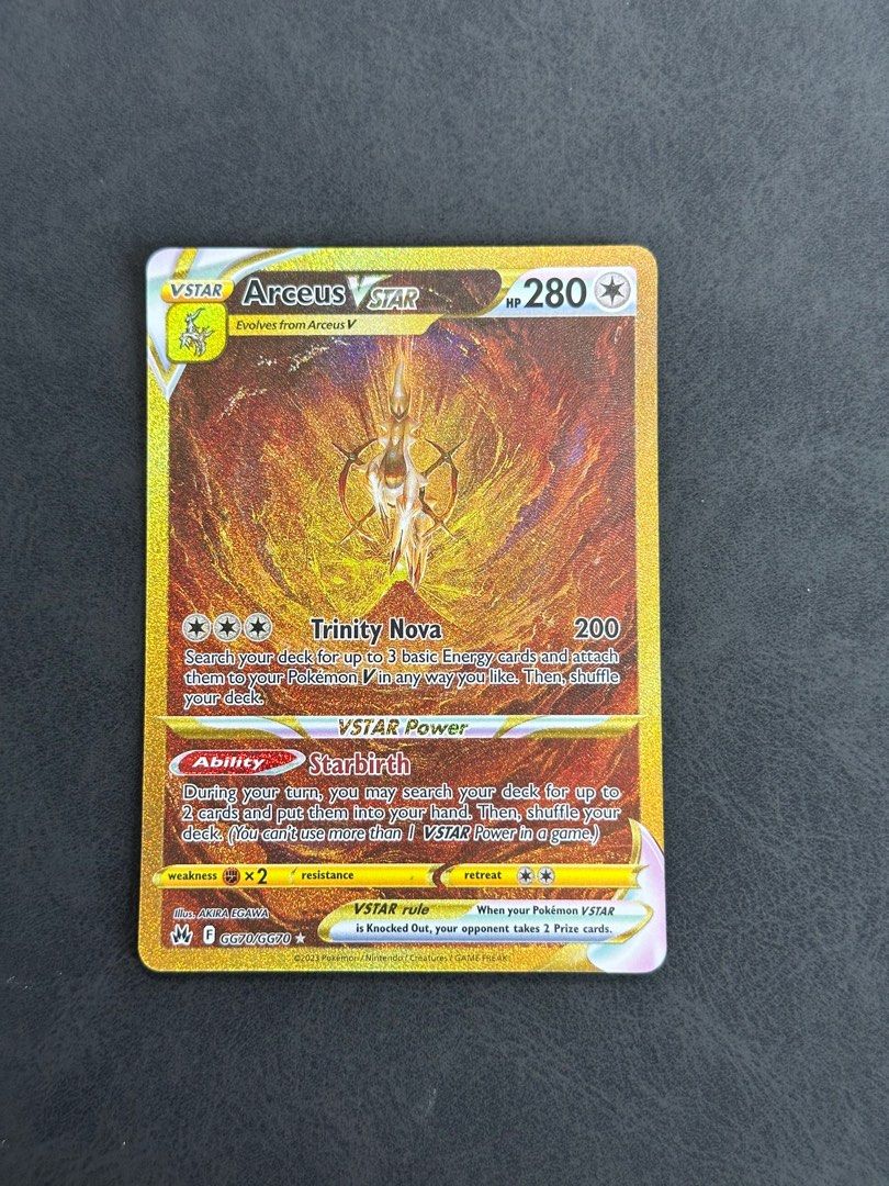 Arceus VSTAR GG7 Crown Zenith Gold Secret Rare Card, Hobbies & Toys ...