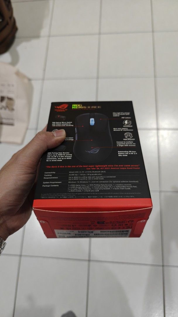 ASUS ROG Keris II Ace Wireless Gaming Mouse (Black), Computers & Tech ...