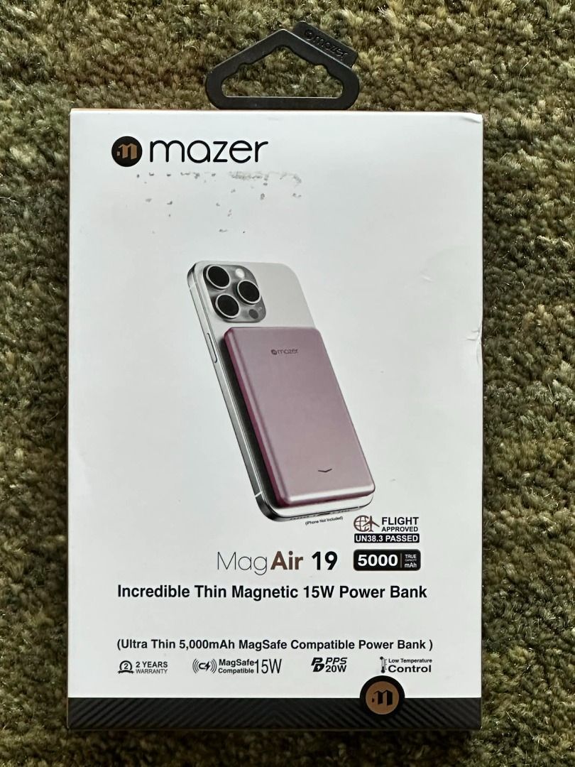 Brand New Mazer MagAir19 5000mAh Ultra Slim Magnetic Wireless Power ...