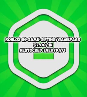 $7/1k Robux via Gamepass / In-Game Gifting, Video Gaming, Gaming ...