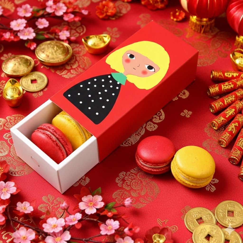 CNY macarons 🧧, Food & Drinks, Homemade Bakes on Carousell