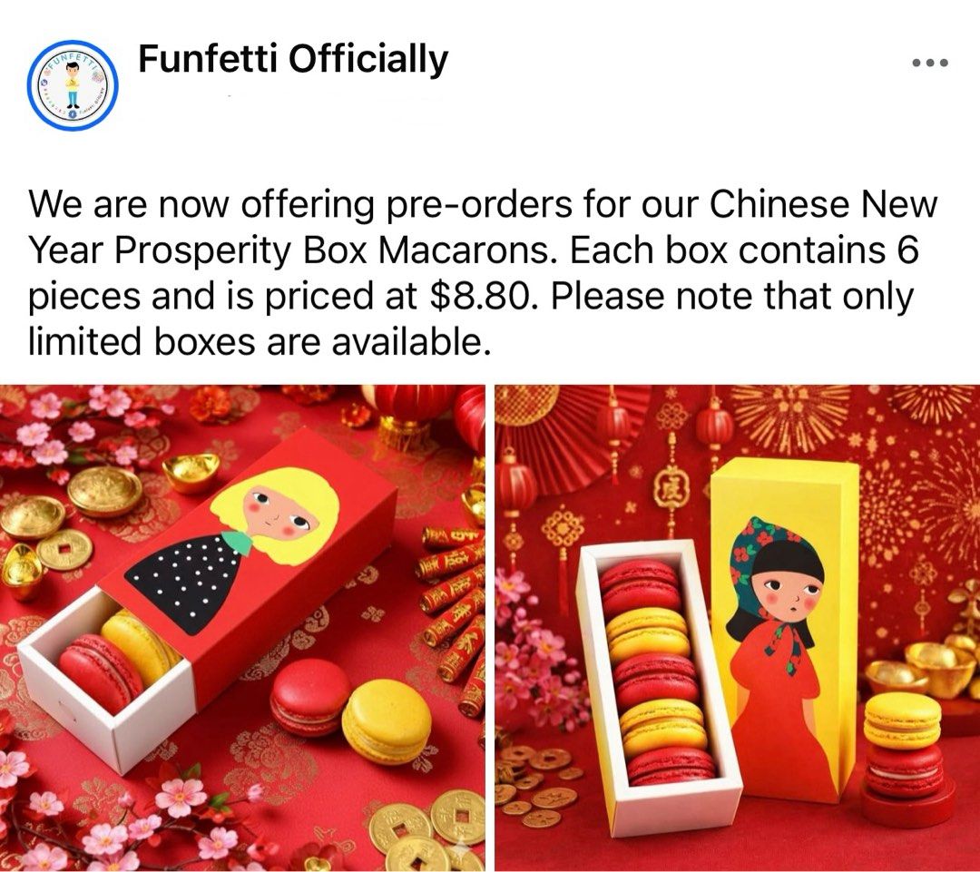 CNY macarons 🧧, Food & Drinks, Homemade Bakes on Carousell