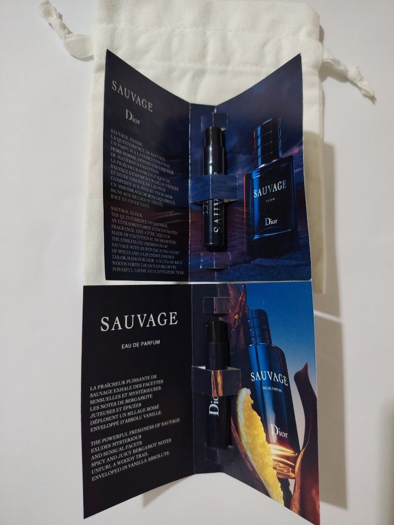 Dior Sauvage Eau de Parfum & Elixir Sample Men Fragrance, Beauty ...