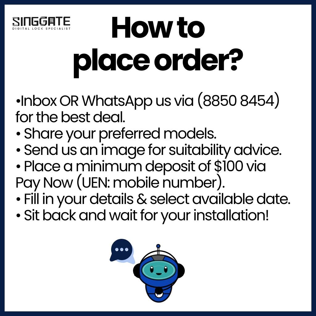 FREE Installation | SINGGATE [FM010] Handle Digital Lock Affordable ...