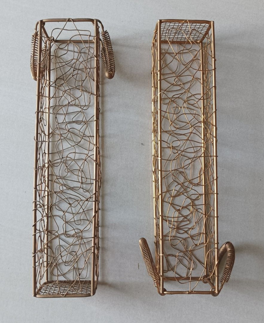 Gold Wrought Iron Mesh Wire Holder ~ $ 15 (One Piece) ~ $ 25 (Two Piece ...