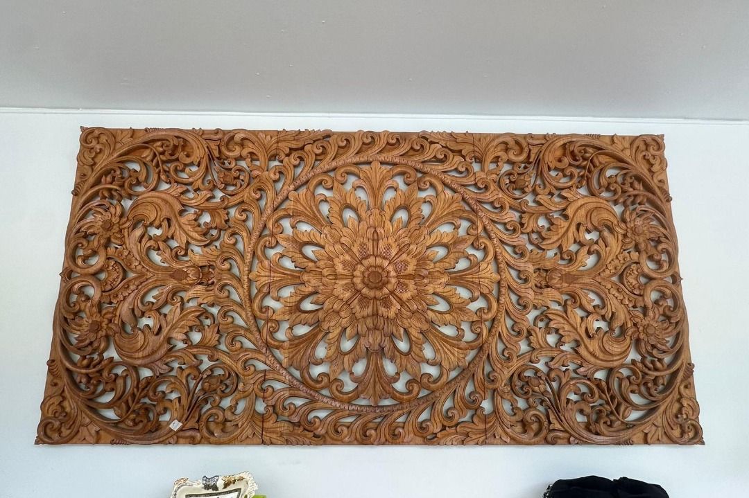 Hand-Carved Wooden Wall Panel, Furniture & Home Living, Home Decor ...