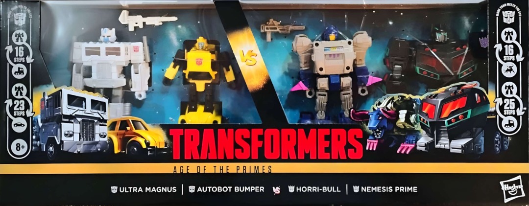Hasbro Transformers Age of the Primes Autobots vs Decepticons 4-Pack ...