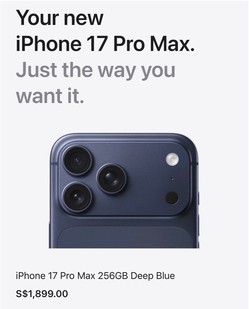 iPhone 17 Pro Max 256GB Deep Blue, Mobile Phones & Gadgets, Mobile ...