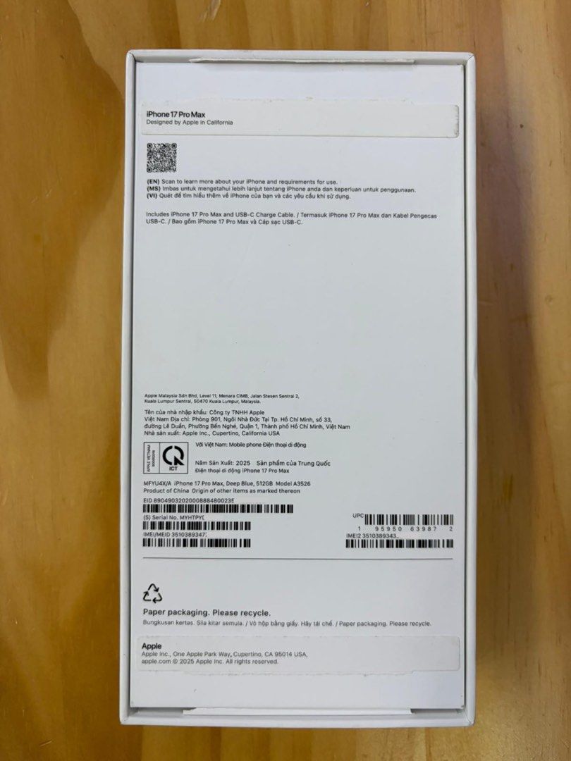 iPhone 17 Pro Max Deep Blue 512GB, Mobile Phones & Gadgets, Mobile ...