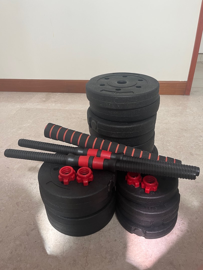 Lifting Set, Sports Equipment, Exercise & Fitness, Weights & Dumbbells ...