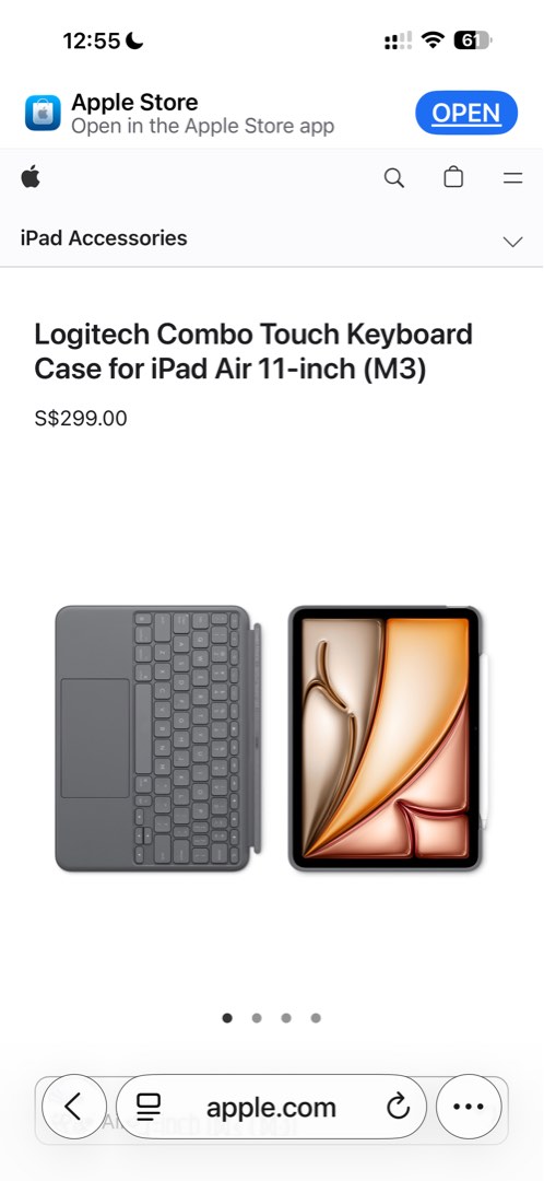 Logitech Combo Touch Keyboard Case for iPad Air 11-inch, Mobile Phones ...