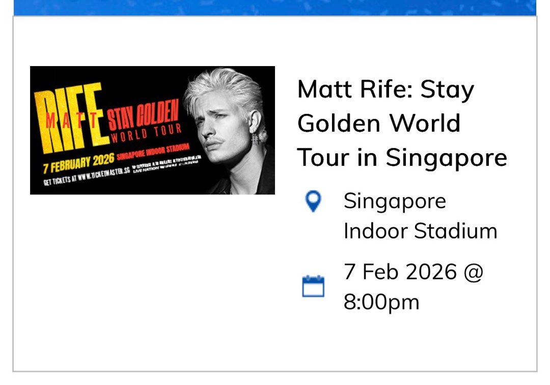 Matt Rife: Stay Golden World Tour in Singapore, Tickets & Vouchers ...