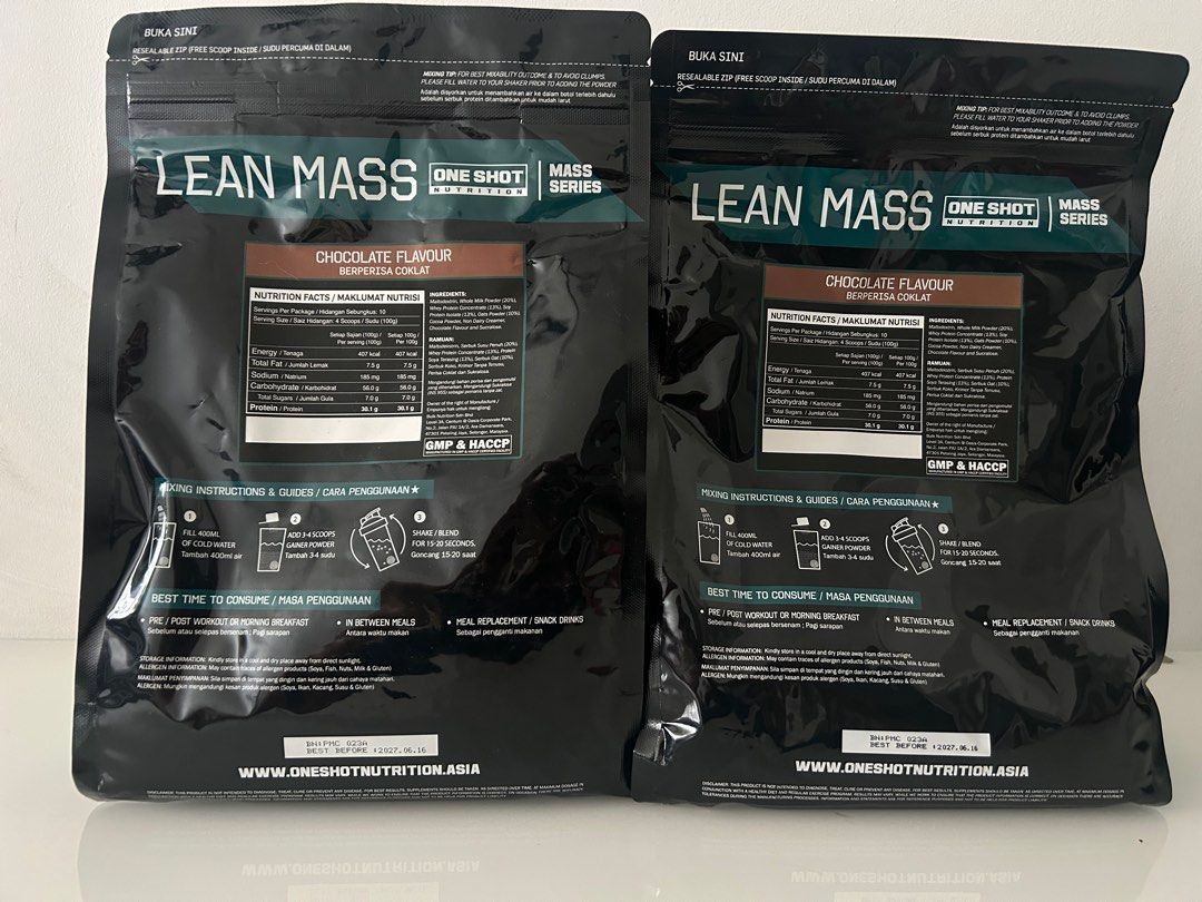 [Left only One Pack New and Sealed] One Shot Nutrition LEAN MASS GAINER ...