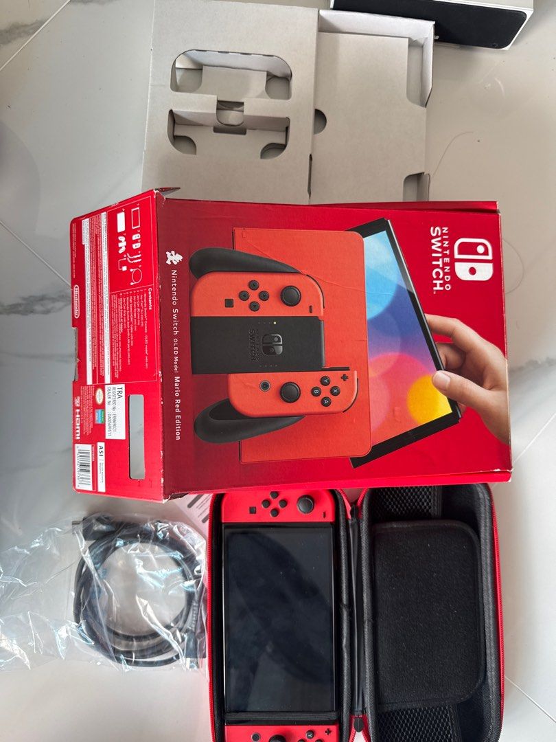 Nintendo Switch - Mario Red Edition - Complete Set, Video Gaming, Video ...