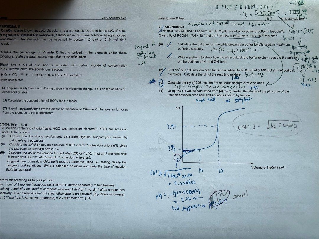NYJC H2 Physical and Inorganic Chemistry Practice Papers, Hobbies ...