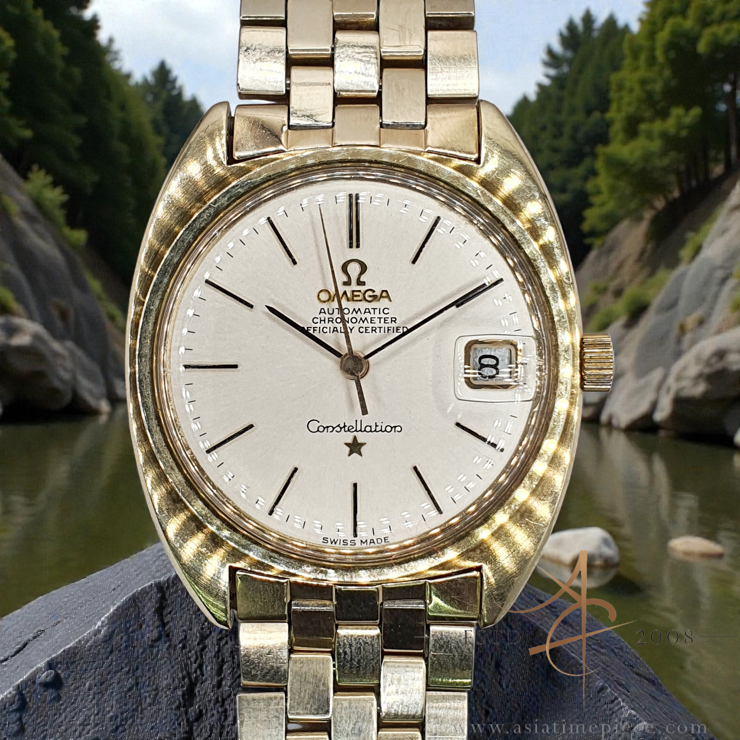 Omega Constellation 168.017 C Shape Gold Capped Automatic Chronometer ...