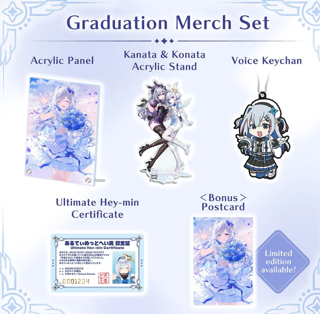 [PO till 10 Jan 2026] Hololive Kanata Grad Merch 2025 acrylic panel ...