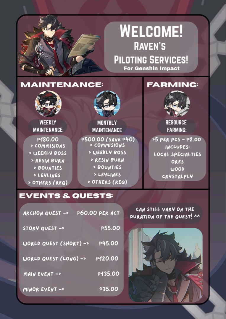 Genshin Impact Raven’s Piloting Services!, Video Gaming, Video Games ...