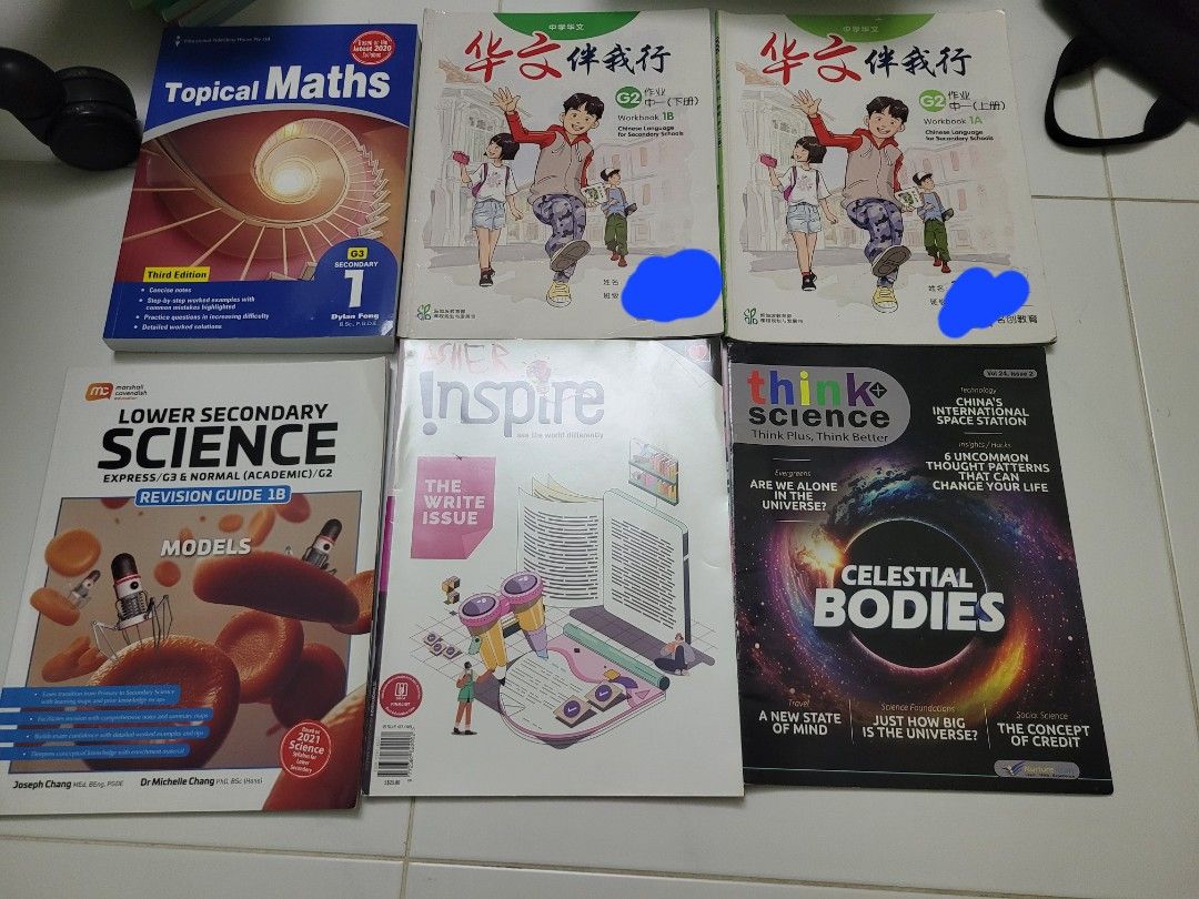 Secoundary 1 and 2 books workbooks textbooks assement books 1A 1B 2A 2B ...