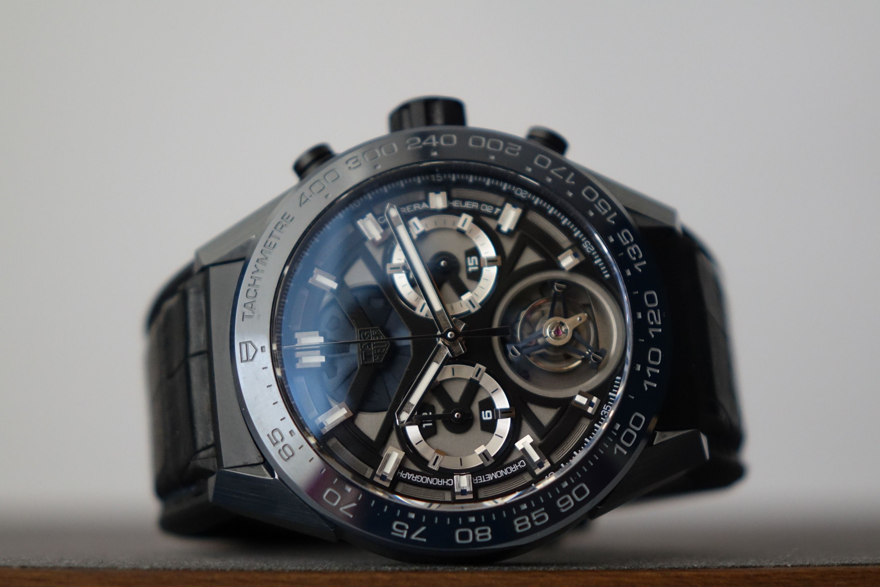 Tag Heuer Carrera Heuer-02 Tourbillon CAR5A93.FC6442 blue dial full set ...