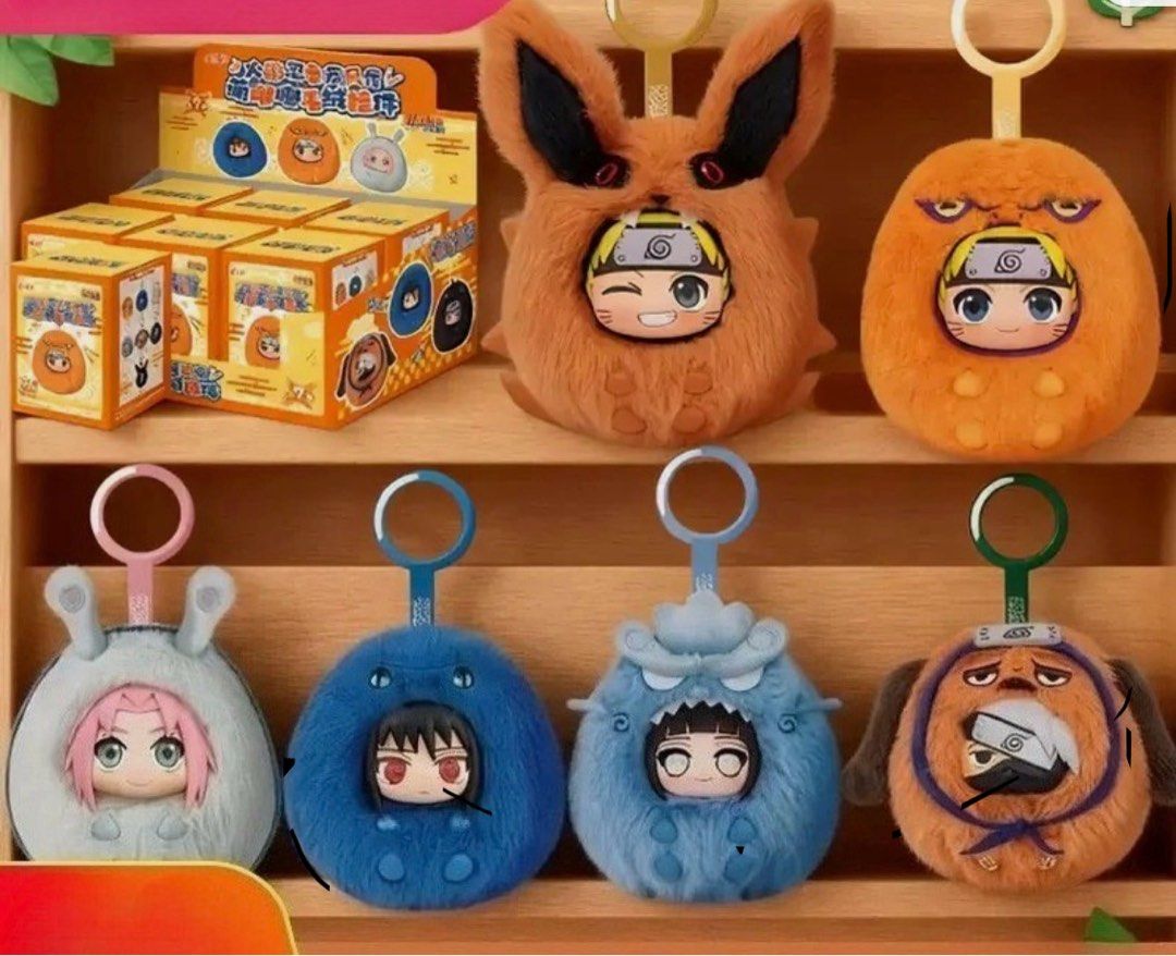 TOP TOY Naruto Beast Party Puffy Plush Keychains Blind Box, Hobbies ...