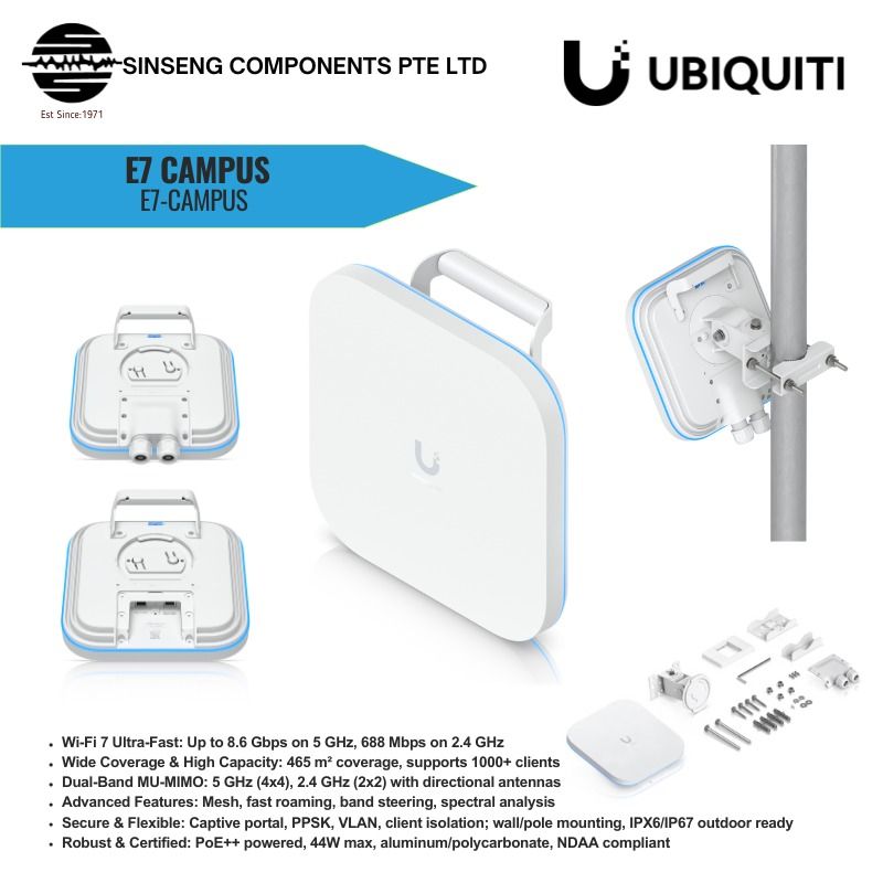 Ubiquiti UniFi E7-Campus IP66 Weatherproof Wi-Fi 7 Enterprise Access ...