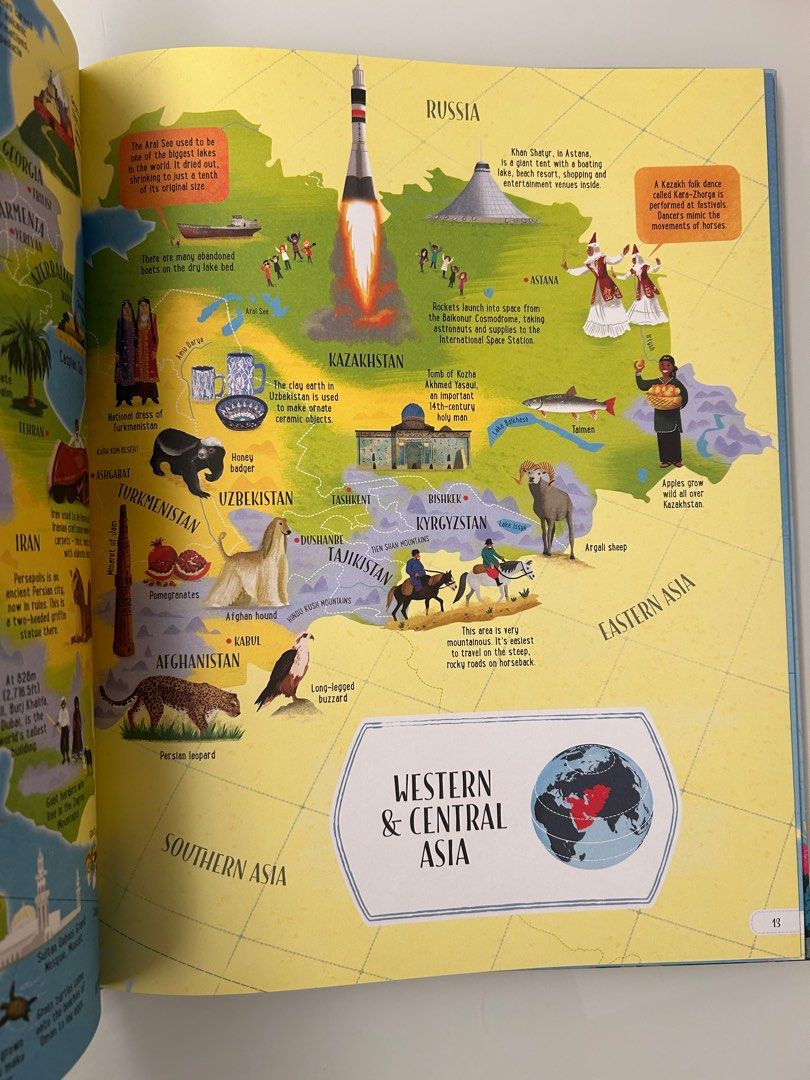 Usborne Big Picture Atlas, Hobbies & Toys, Books & Magazines, Children ...