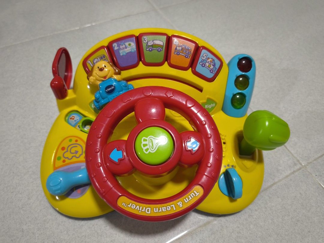 VTech Turn & Learn Driver Steering Wheel Toy, Babies & Kids, Infant ...