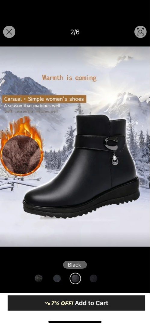 Women's Black Winter Boots SHEIN, Women's Fashion, Footwear, Boots on ...