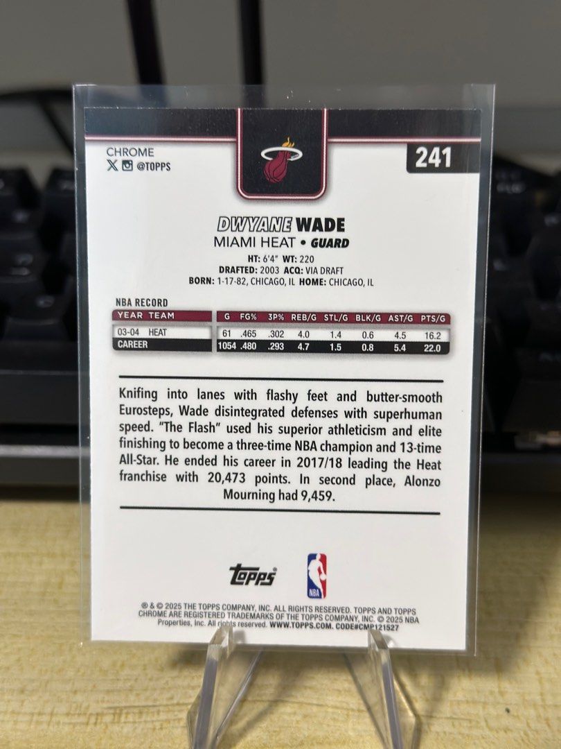 2025-26 Topps Chrome NBA Dwyane Wade Red White Blue, Hobbies & Toys ...