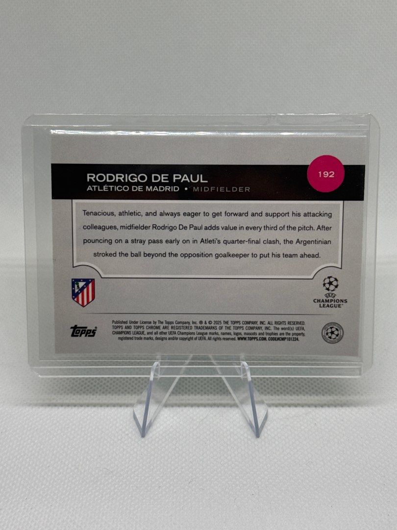 2025 Topps UCC Chrome Atletico De Madrid Football Card - Rodrigo De ...