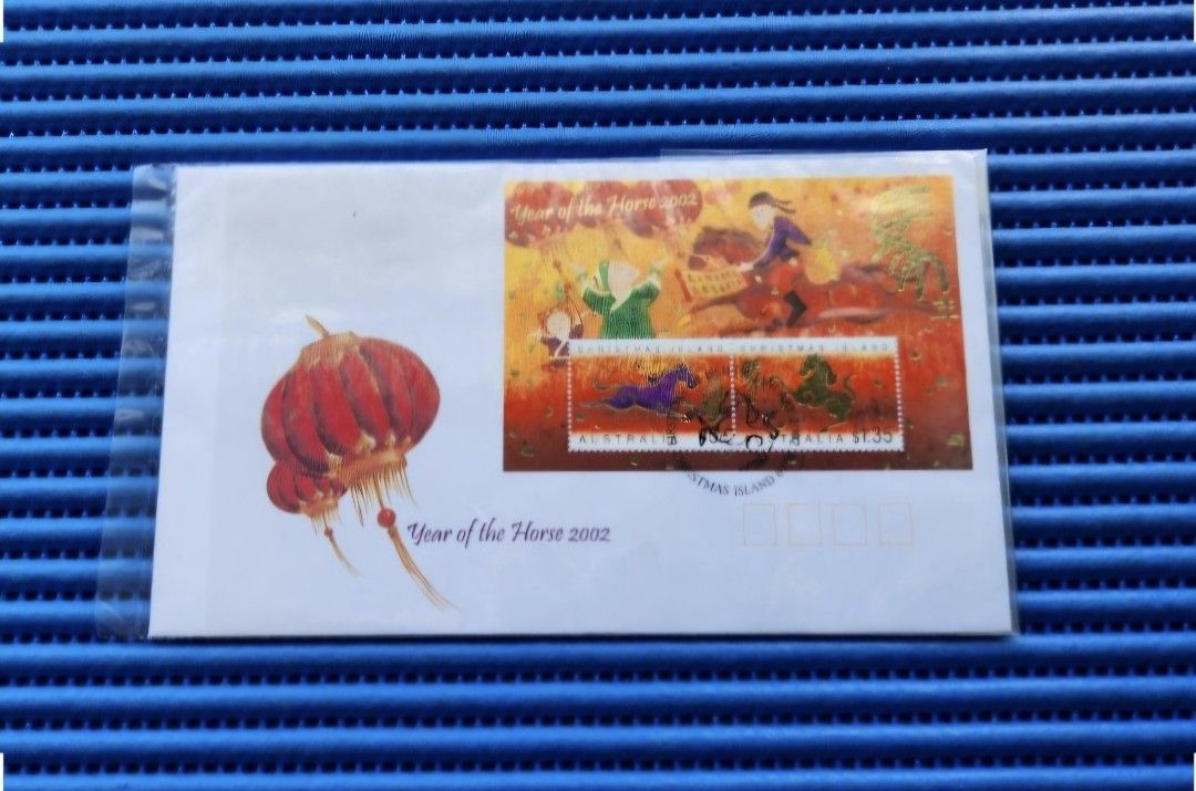 2X 2002 Australia Christmas Island Lunar Year of the Horse Stamp Issue ...