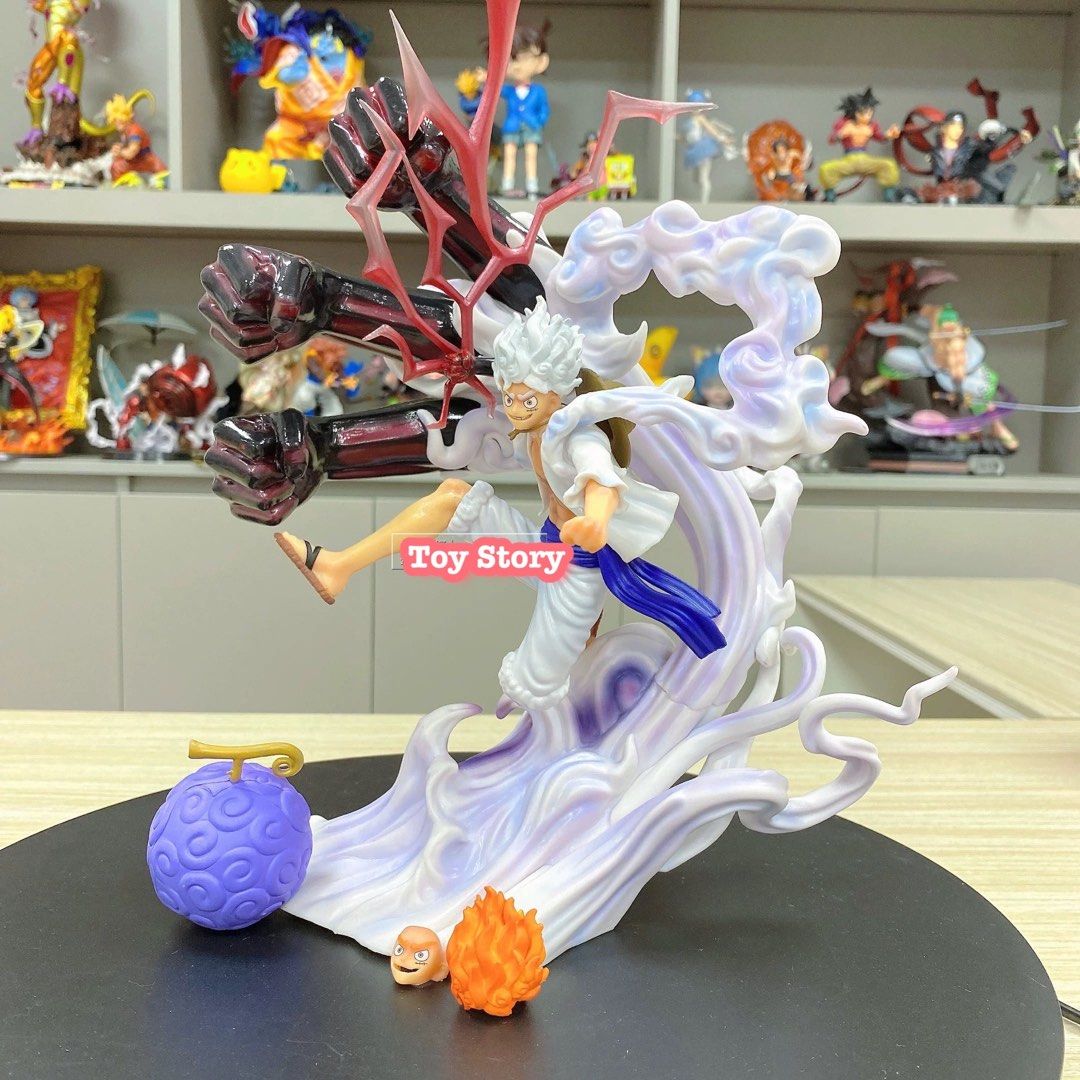 🔥 30cm One Piece Sun God Nika Luffy Gear 5 (Wano Awakening) Duo Head GK ...