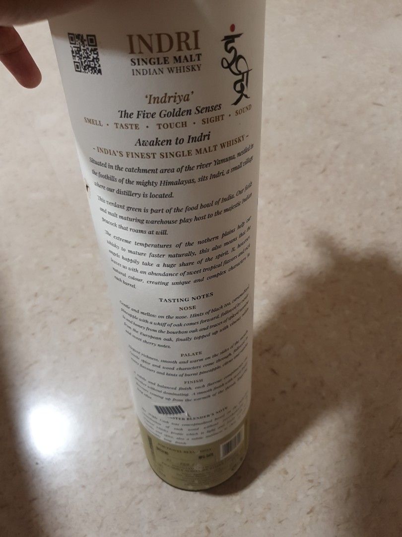 (LAST ONE) Award Winning Indri Single Malt Indian Whisky - 1 Litre ...