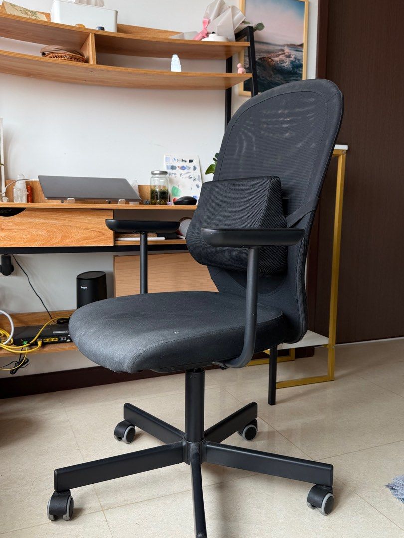 Black Ergonomic Office Chair with Lumbar Support, Furniture & Home ...