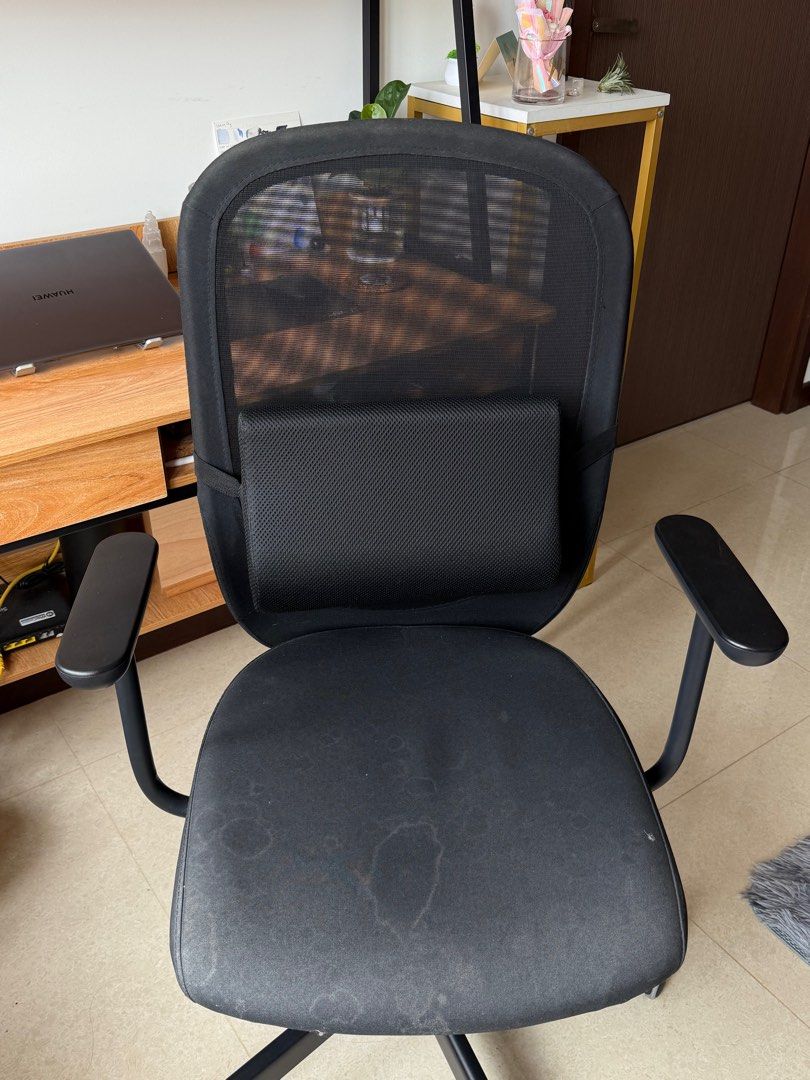 Black Ergonomic Office Chair with Lumbar Support, Furniture & Home ...