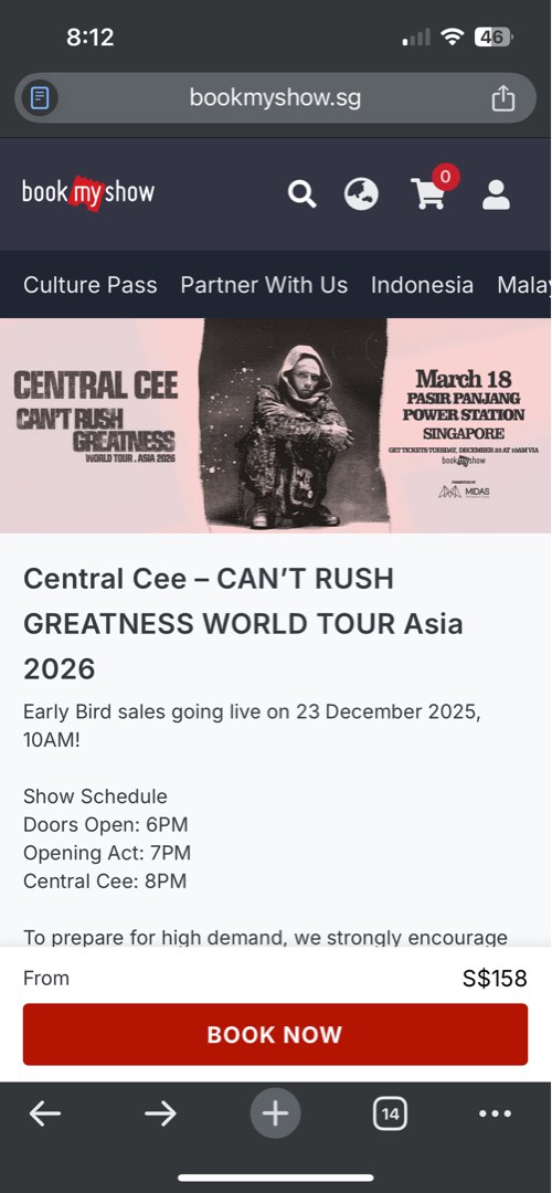 Central Cee - CAN'T RUSH GREATNESS World Tour Asia 2026, Tickets ...