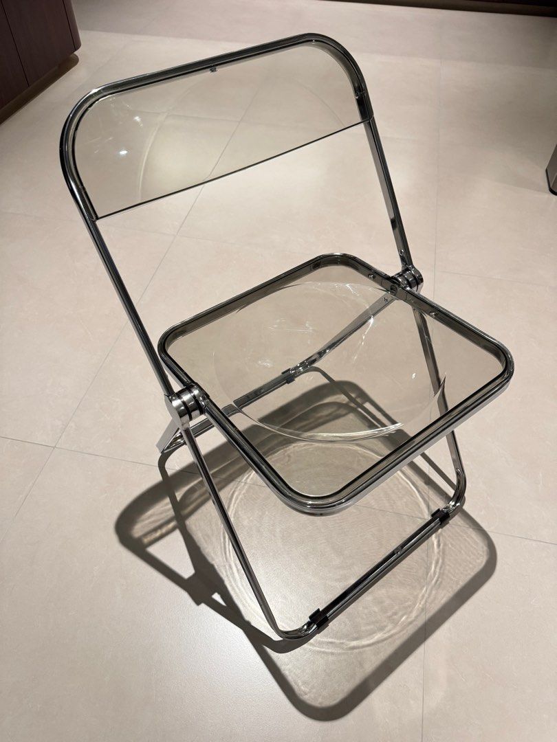 Clear Acrylic Folding Chair (Grey), Furniture & Home Living, Furniture ...