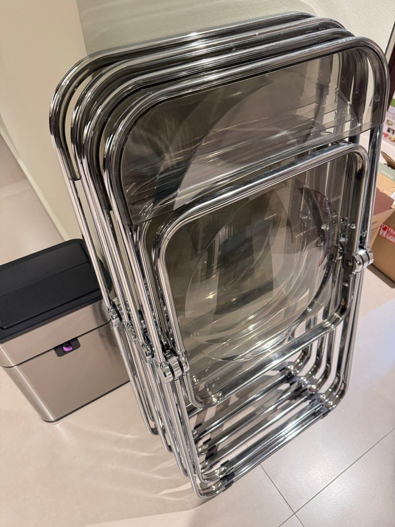 Clear Acrylic Folding Chair (Grey), Furniture & Home Living, Furniture ...