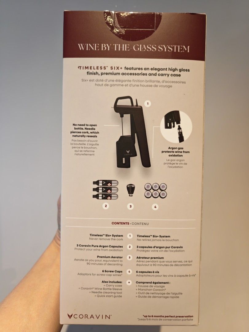 Coravin Timeless Six+ Wine by the Glass System, 家庭電器, 廚房電器, 酒窖及存倉 ...