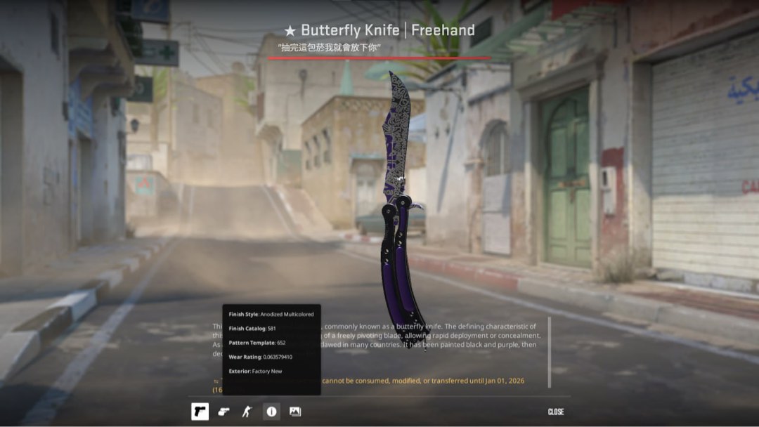 CS2 BUTTERFLY KNIFE FREEHAND (FN), Video Gaming, Gaming Accessories, In ...