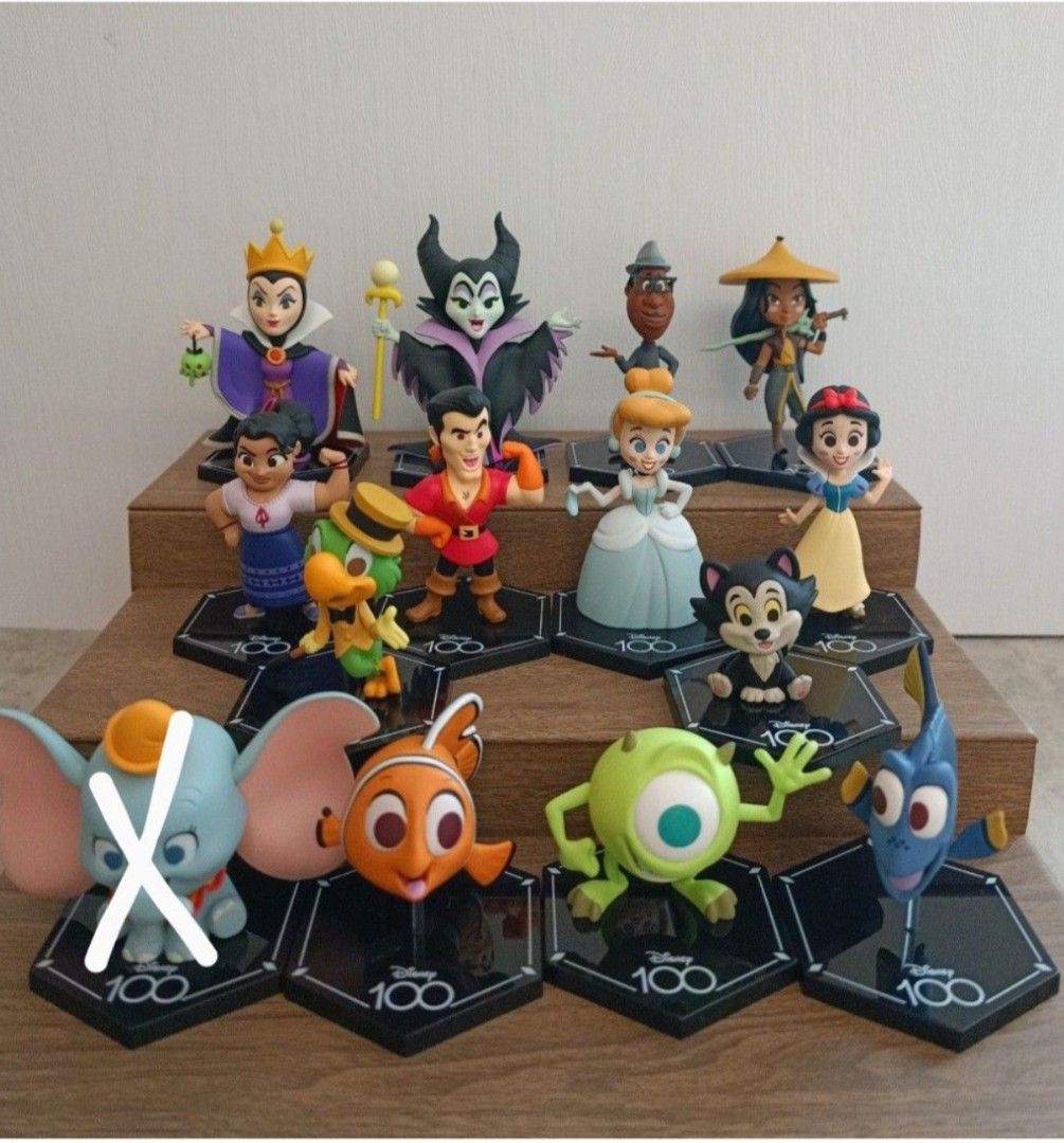 Disney 100 Minifigure Collection 迪士尼卡通公仔擺設 Gaston Nemo Dory Olaf Dumbo ...