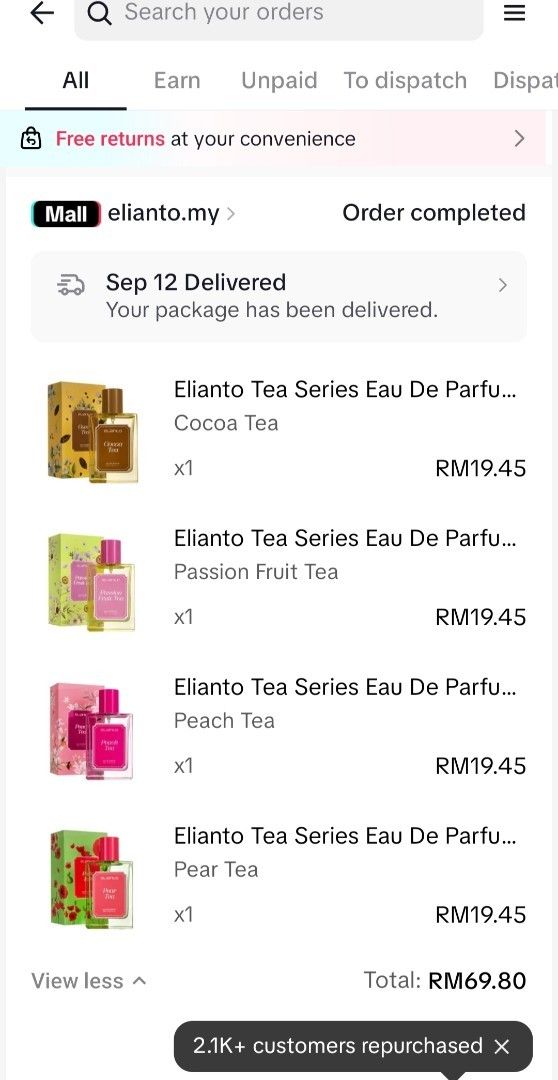 Elianto Peach Tea Eau De Parfum 50ml, Beauty & Personal Care, Fragrance ...