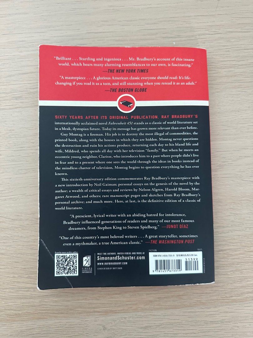 Fahrenheit 451 - 60th Anniversary Edition, Hobbies & Toys, Books ...