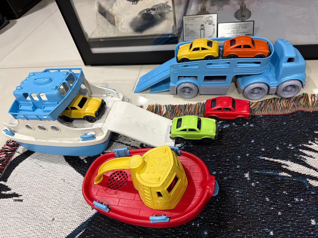 Green Toys bump boat, Car Carrier and Boat Ferry, Hobbies & Toys, Toys ...