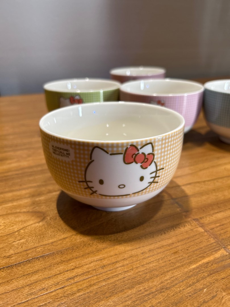 Hello Kitty Ceramic Bowls - Set of 5, Furniture & Home Living ...