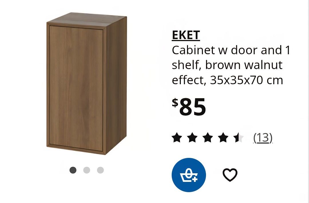Ikea Eket Cabinet with Door - Dark Grey, Furniture & Home Living ...