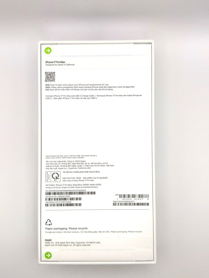 iPhone 17 Pro Max 256GB Deep Blue, Mobile Phones & Gadgets, Mobile ...